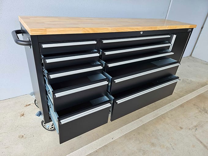 72" Black Workbench Tool Trolley - Joel's Garage Gear